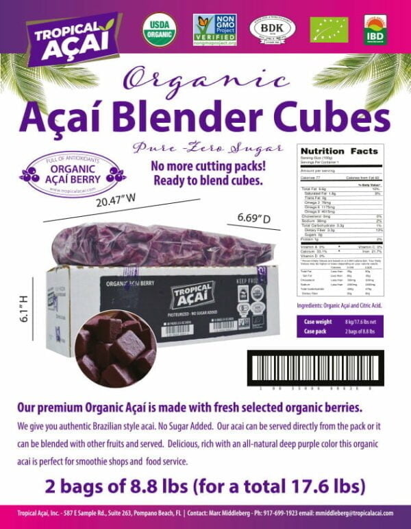 Bulk Organic Acai Blender Packs: Ideal for Smoothie Shops