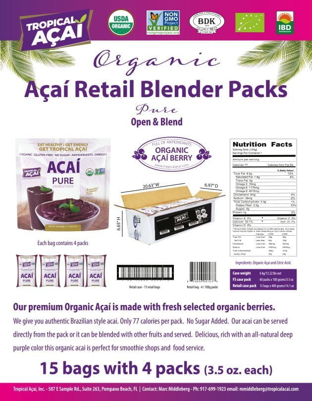 Organic Acai Authentic Mix: Tropical Acai Wholesale