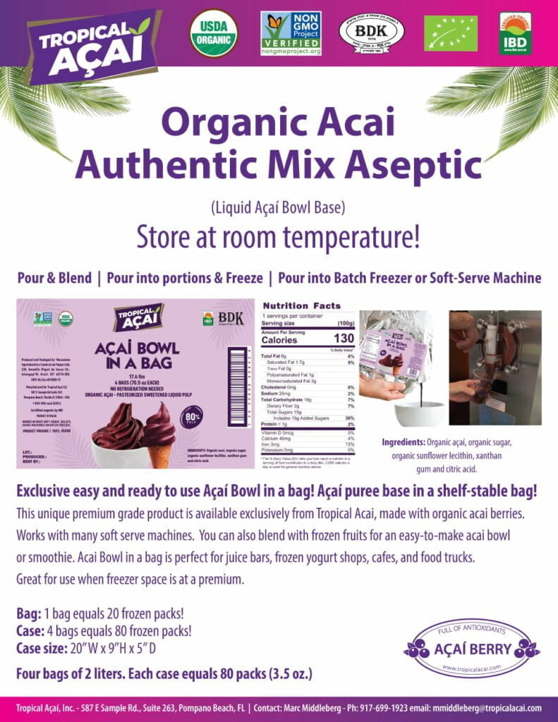 Organic Acai Authentic Mix: Tropical Acai Wholesale